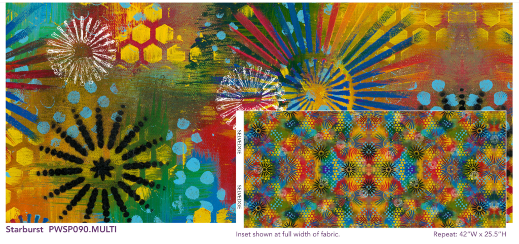 Tissu Skylights de Sue Penn PWSP090.Multi Starburst - latelierdenadia
